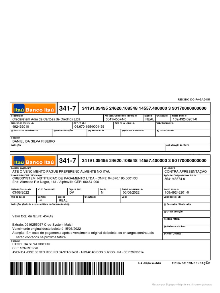 Boleto | PDF | Bancos | Serviços financeiros