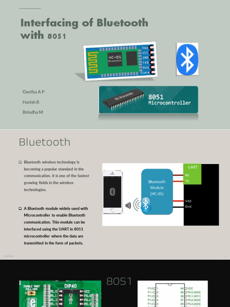 Interfacing of Blue Tooth With 8051 | PDF | Bluetooth | Wireless