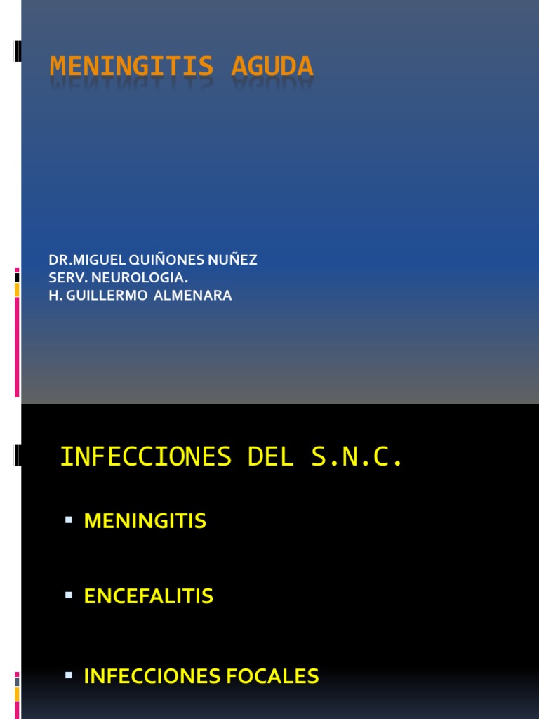 Meningitis Aguda: Diagnóstico y Tratamiento | PDF | Meningitis ...