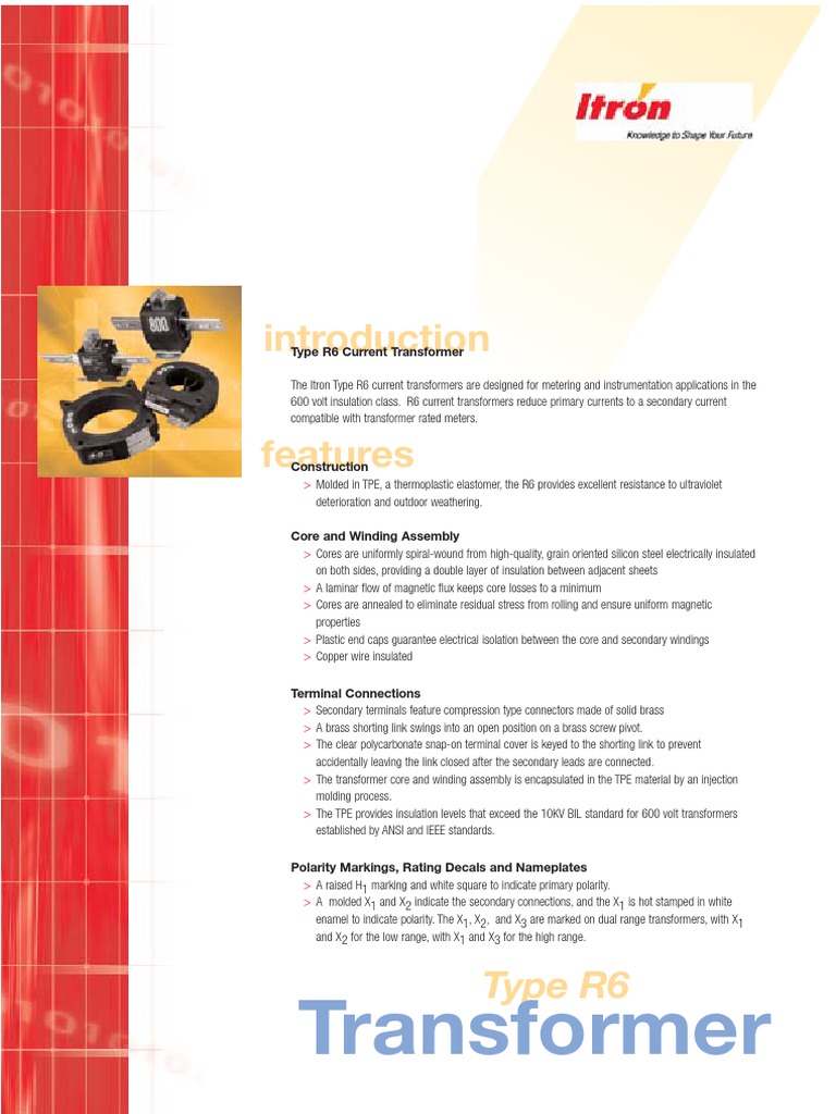 Itron R6 Current Transformers | Download Free PDF | Transformer ...