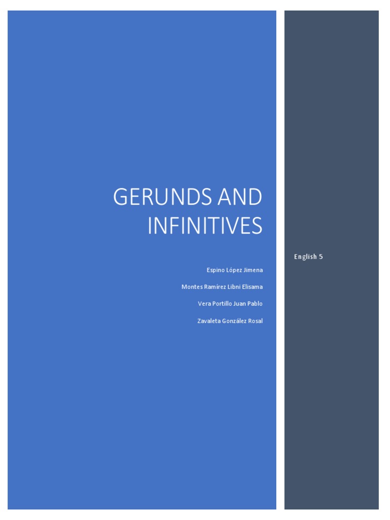 Infinitive y Geround Excersice | PDF