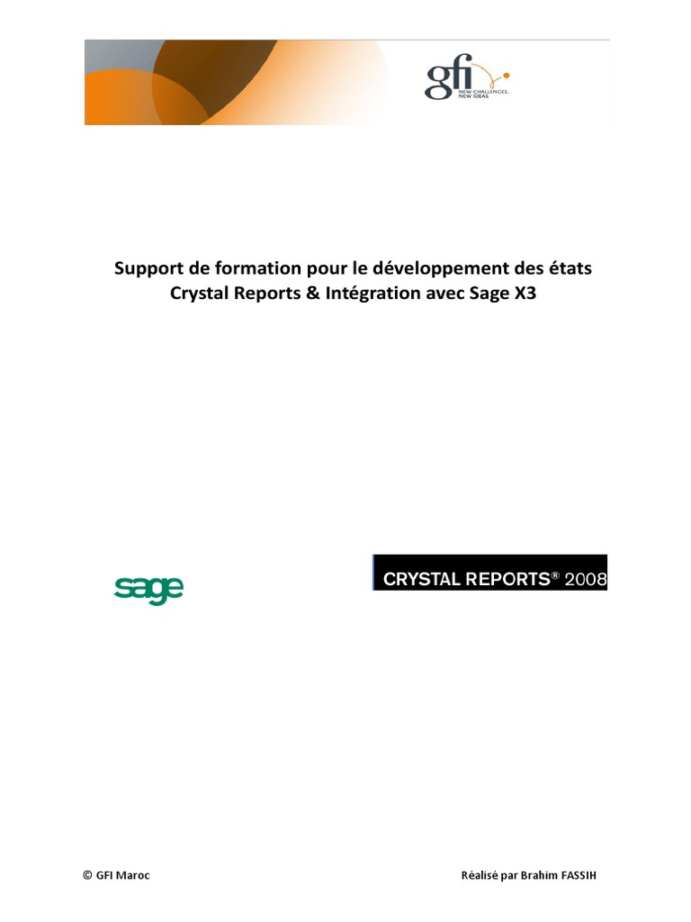 Support Formation Crystal Reports - Sage X3 | PDF | Microsoft SQL ...