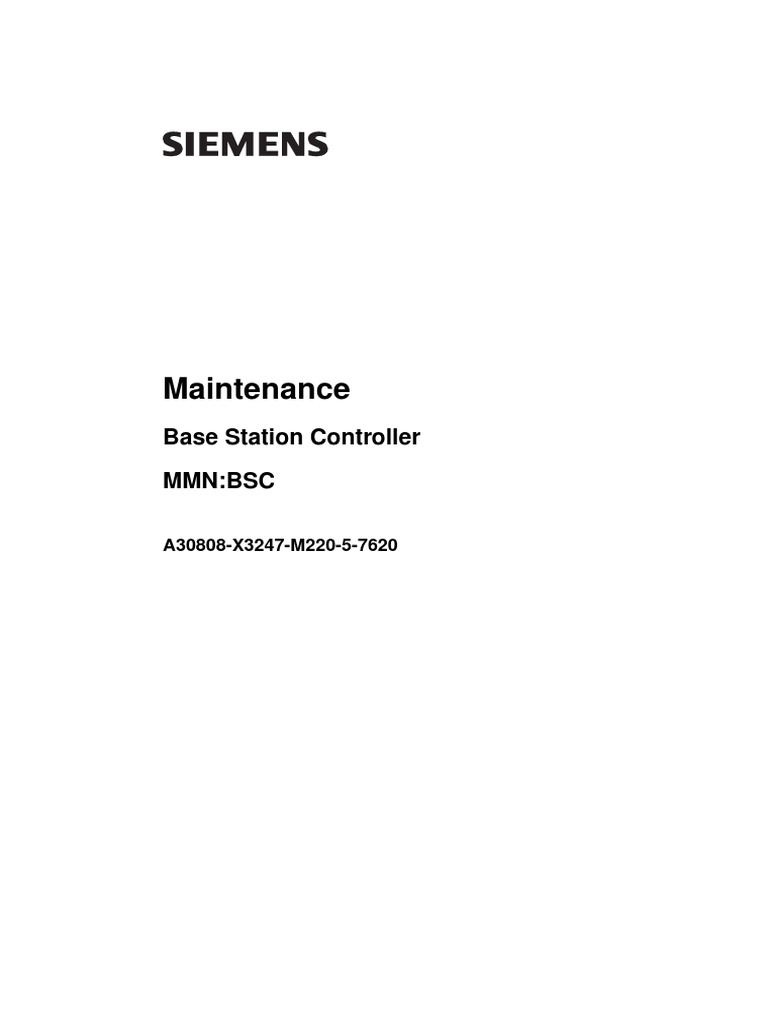 Maintenance: Base Station Controller MMN:BSC | PDF | Electrostatic ...