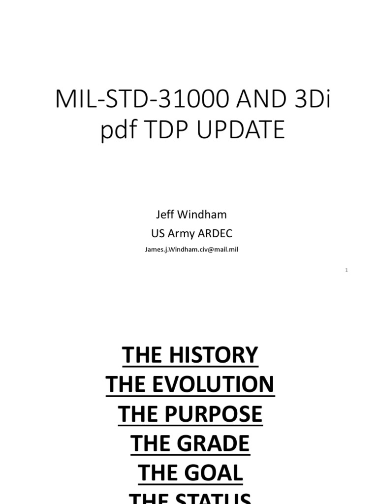 16a Mil-Std-31000 Update and 3di PDF TDP Jeff Windham | PDF | Engineering