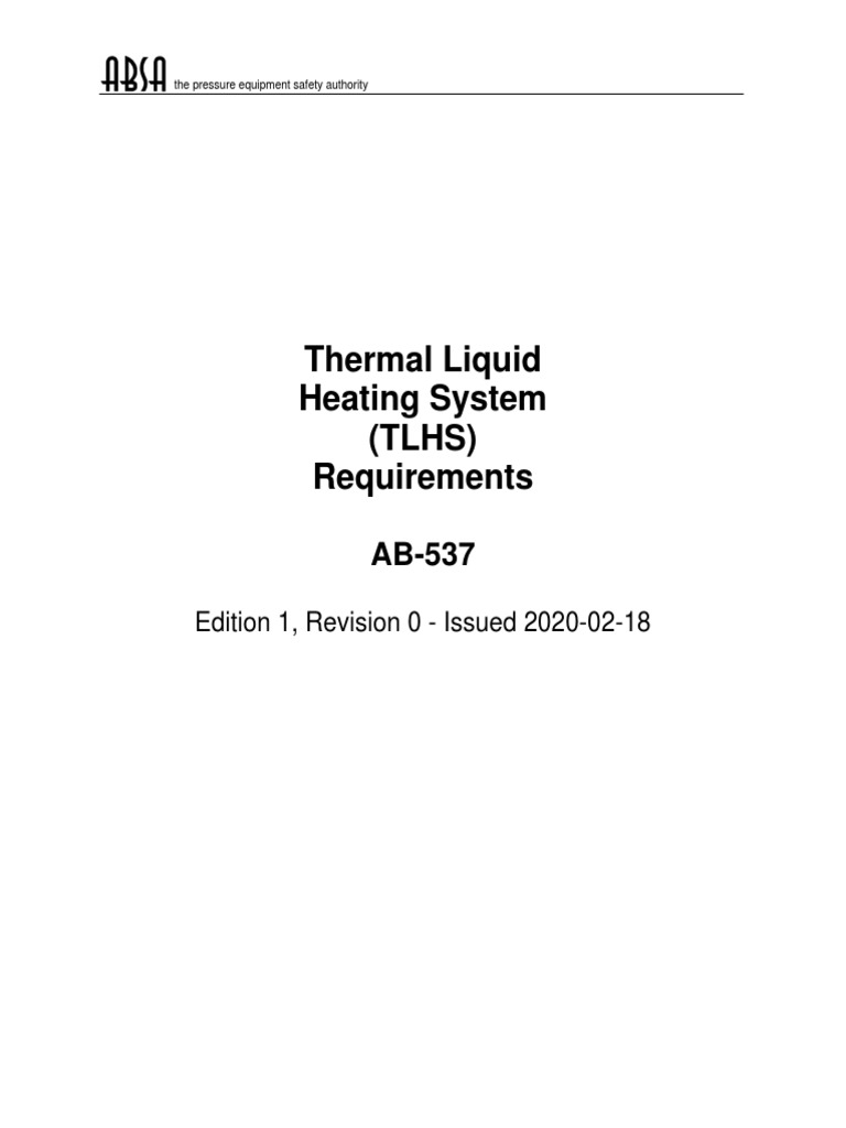Ab 537 Thermal Liquid Heating System Requirements | PDF | Pipe (Fluid ...