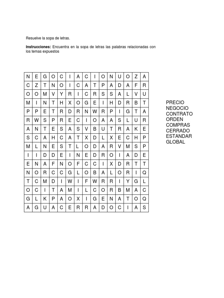 Sopa-De-Letras 5 COMPRAS | PDF