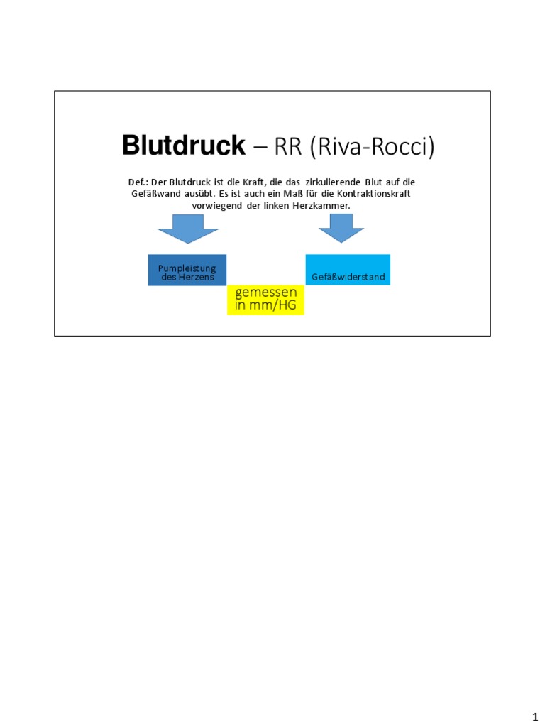 Blutdruck - RR (Riva-Rocci) | PDF