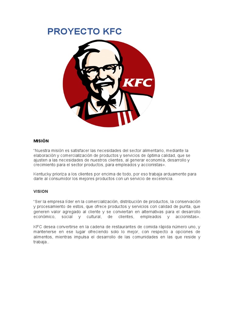 PROYECTO KFC Actividad A3 | PDF | Calidad (comercial) | Marketing