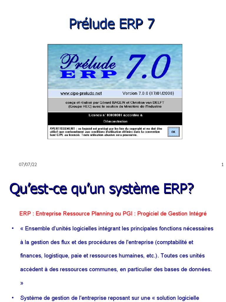 Présentation de Prélude | PDF | Progiciel de gestion intégré | Gestion ...