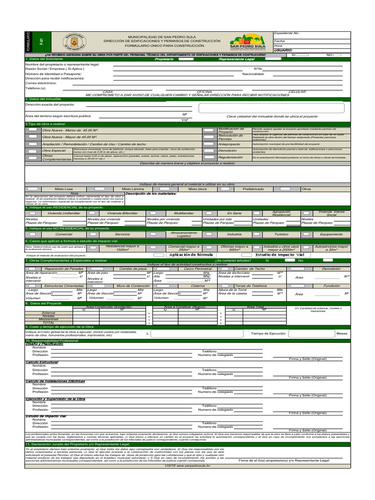 Formulario F-01 Parte A Version 1.1 | PDF