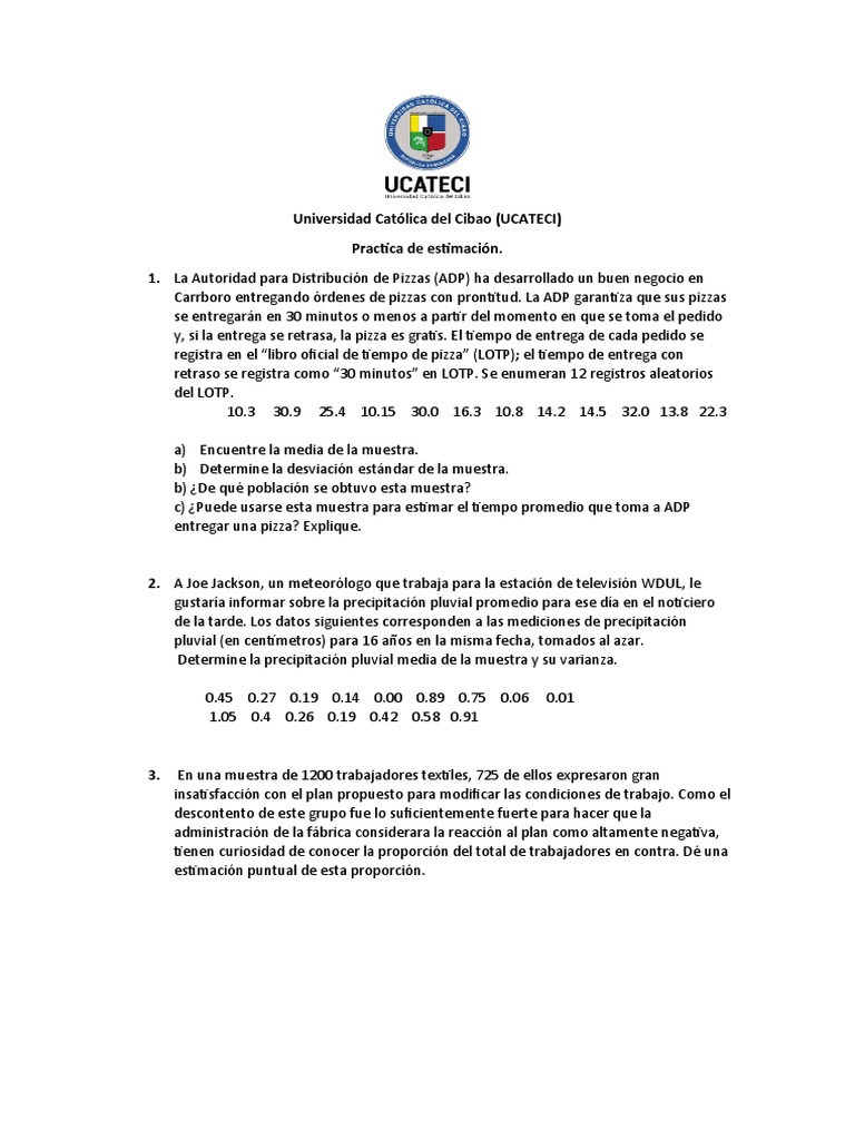 Estimacion Puntual, Practica 1 | PDF | Análisis de los datos | Muestreo (Estadísticas)
