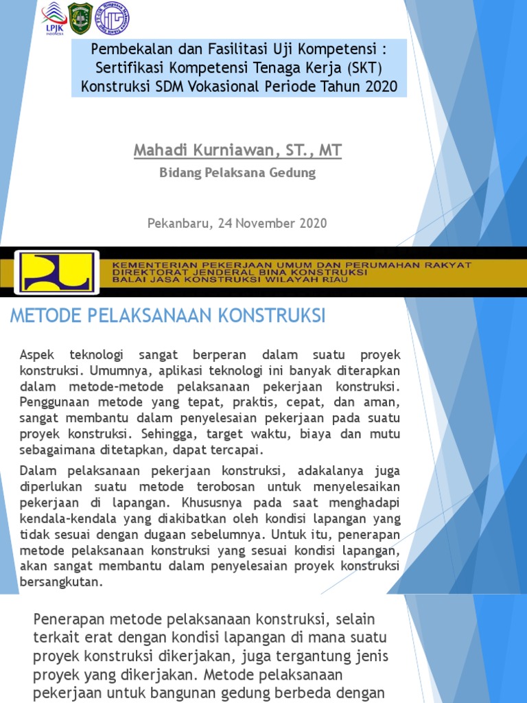Pembekalan Dan Fasilitas Uji Kompetensi SKT Bidang Pelaksana Gedung | PDF