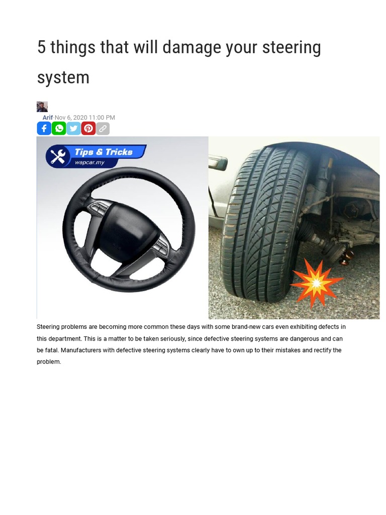 Car Steering Rack Damage | PDF | Steering | Mechanical Engineering