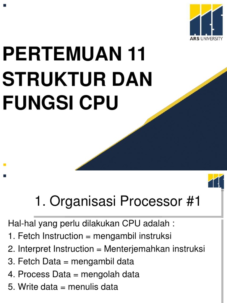 Pertemuan 11 Struktur Dan Fungsi Cpu | PDF