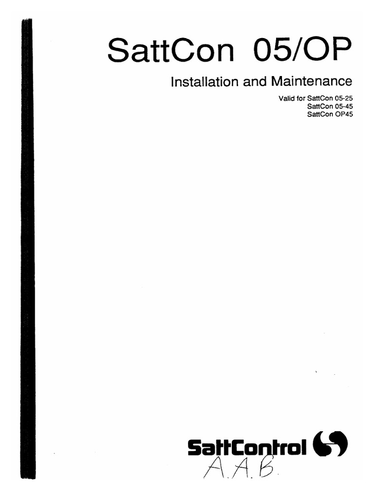 SattCon 05-OP Installation & Maintenance | PDF