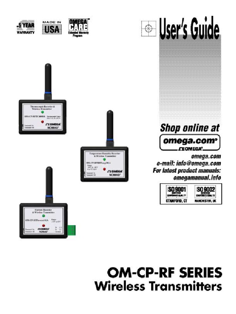 Omega RF Manual | PDF | Transmitter | Wireless