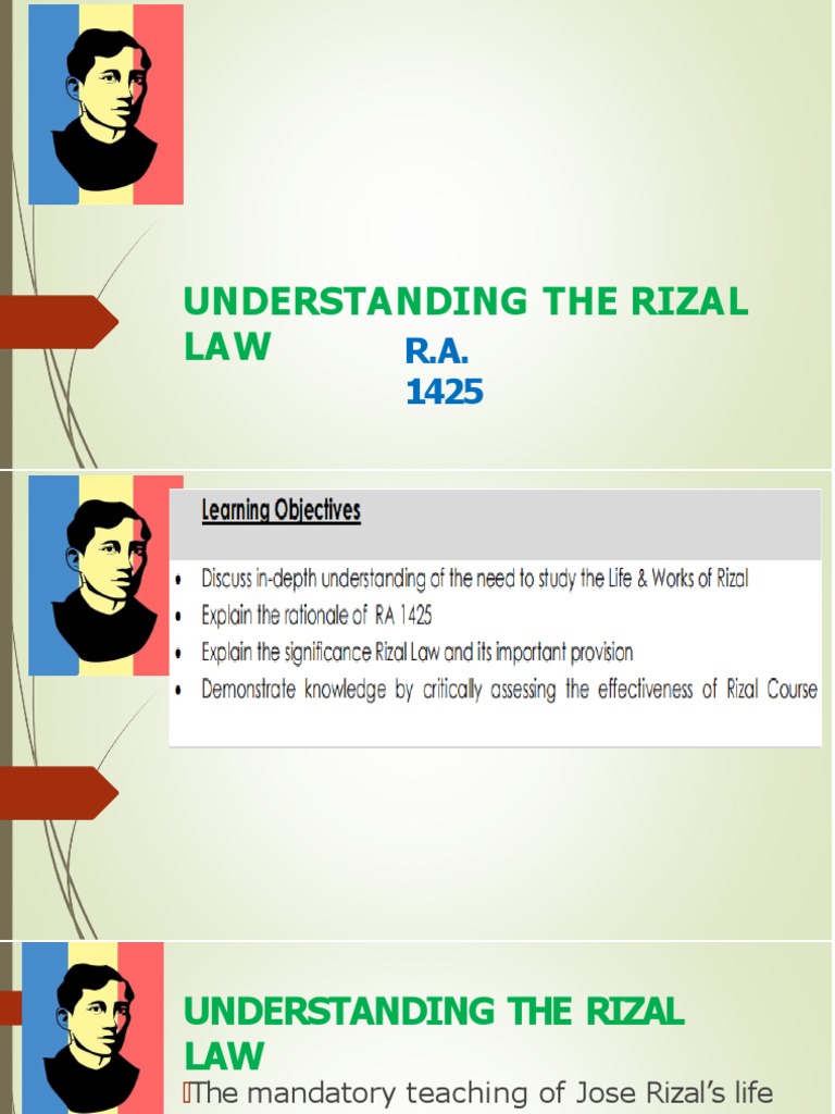 1. Ppt Uderstanding the Rizal Law | PDF | Bill (Law) | Government
