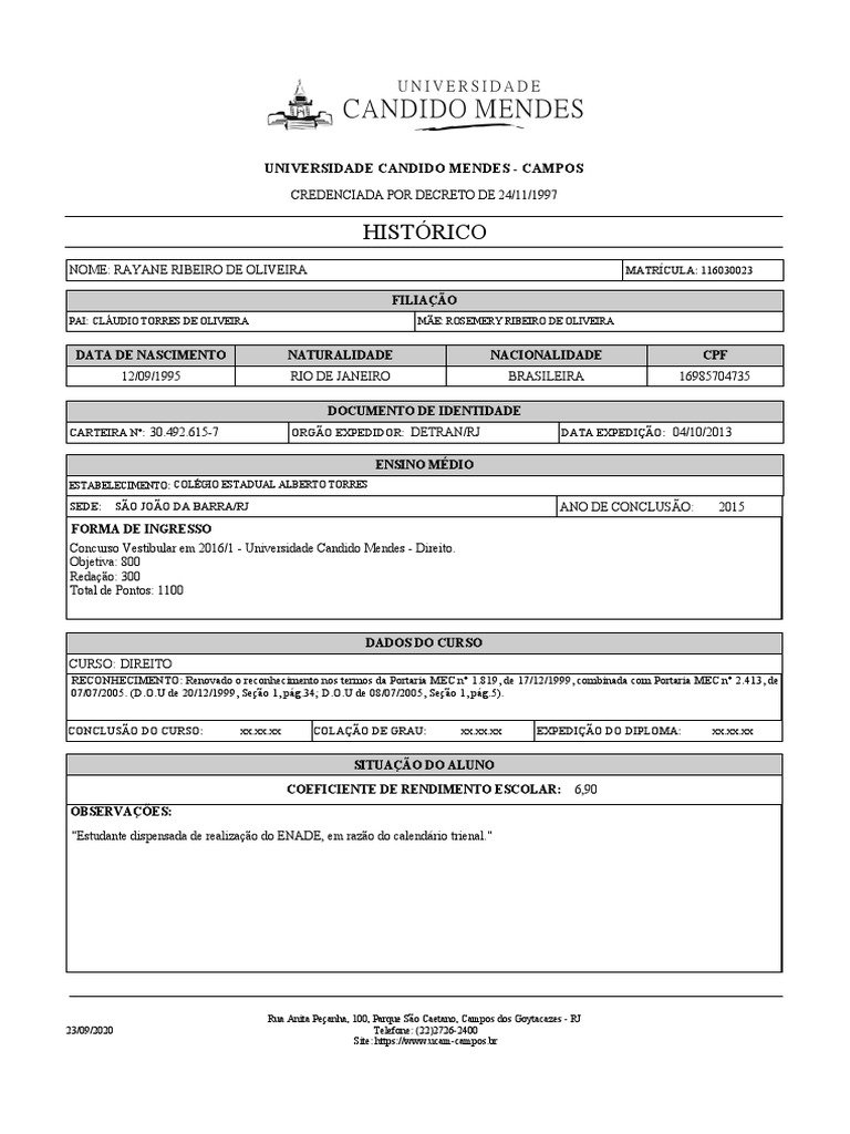 Https:/graduacao Ucam-Campos Br/aluno/index JSF | PDF | Ciência Política | Estágios educacionais