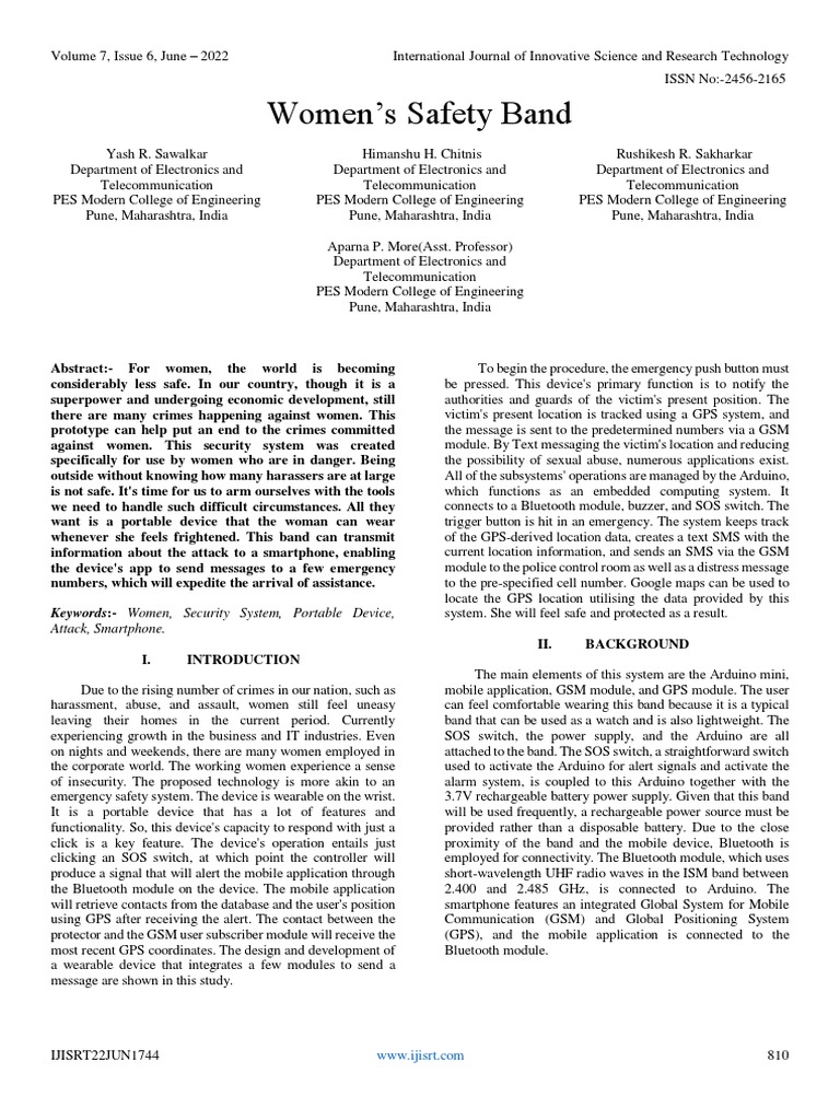 Women's Safety Band | PDF | Mobile App | Bluetooth