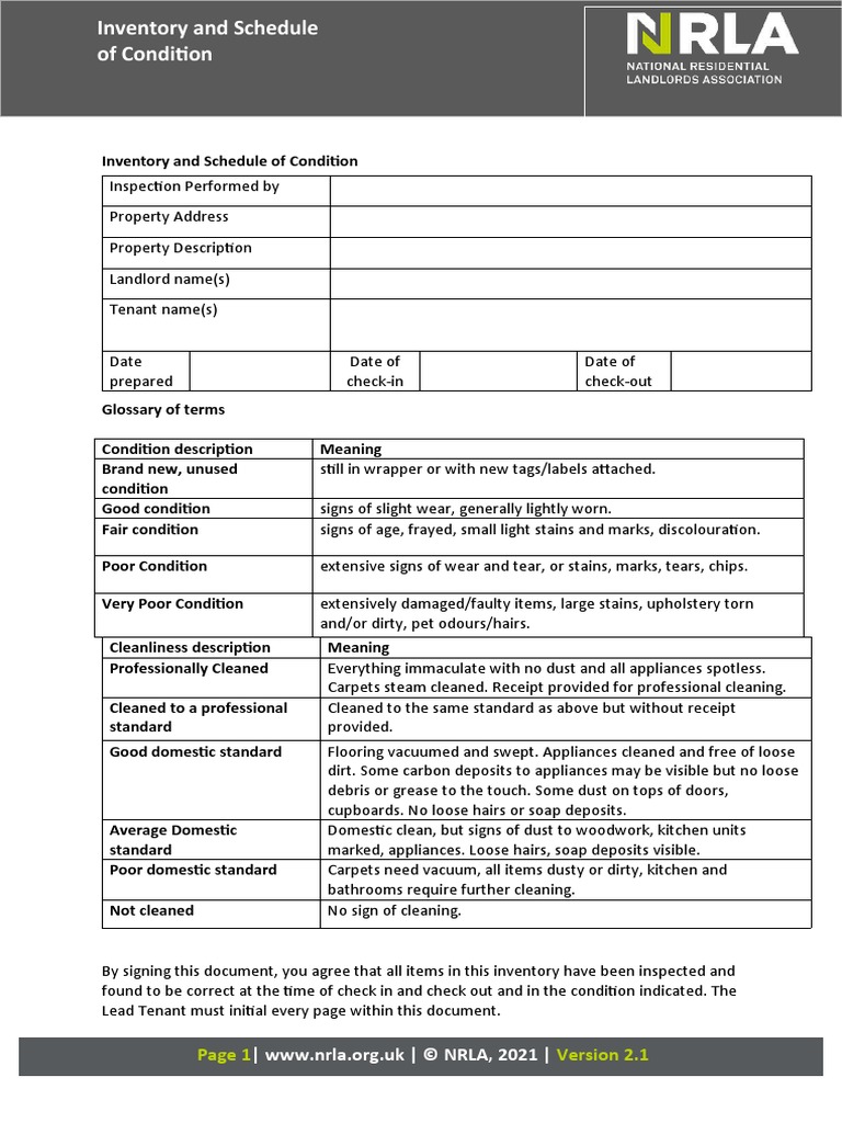 NRLA Inventory Template | PDF | Window | Home