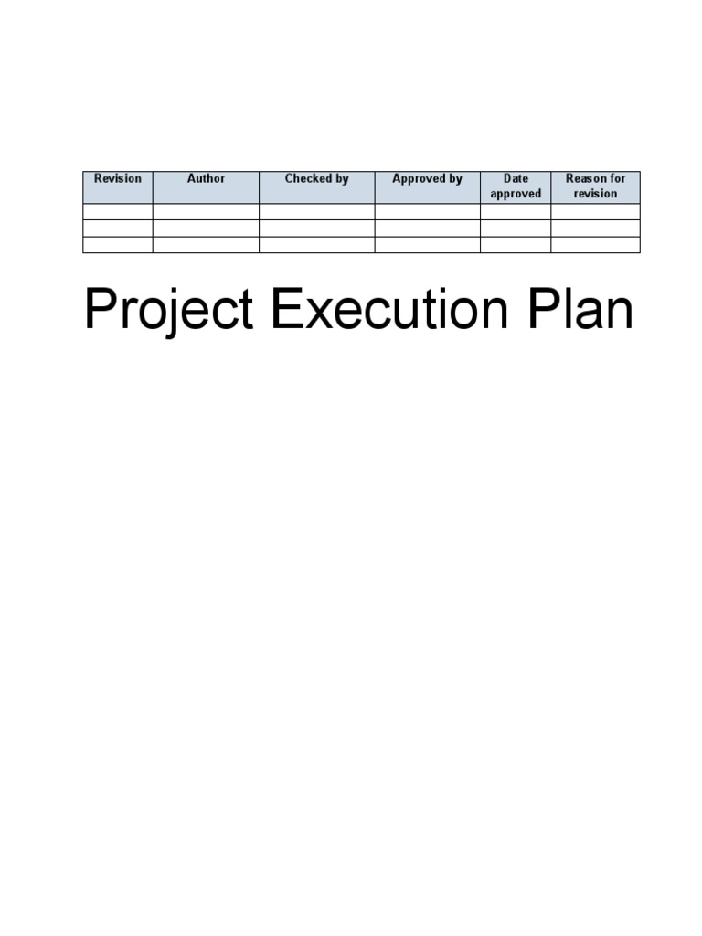 Project Execution Plan Template | PDF | Logistics | Economies