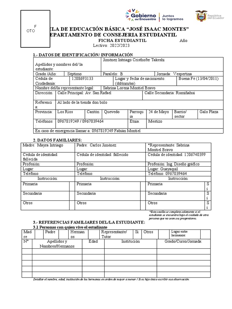 Escuela de Educación Básica "José Isaac Montes" | PDF