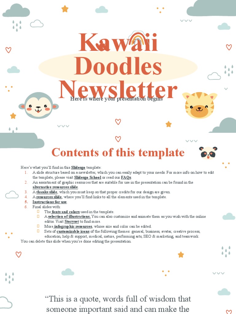 Kawaii Doodles Newsletter by Slidesgo | PDF | Planets | Solar System