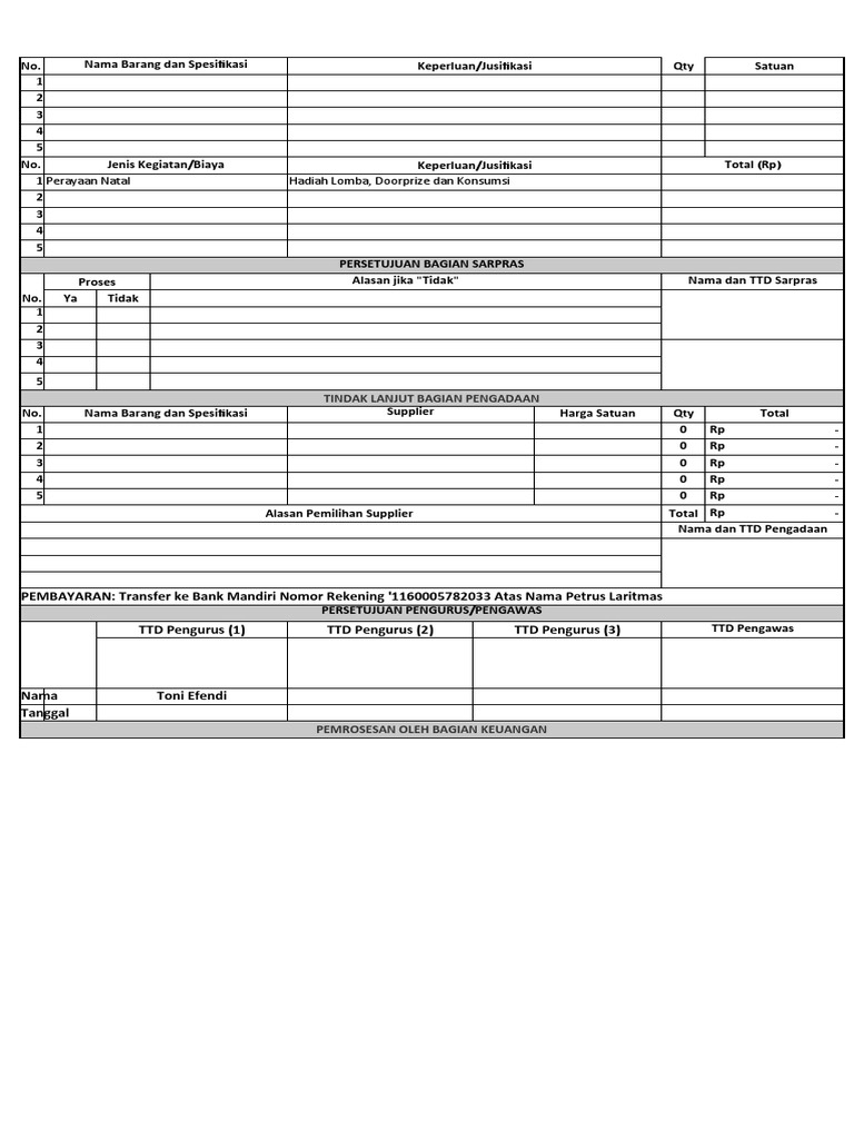 Form SMP I Permohonan Pengeluaran (Kosong) | PDF
