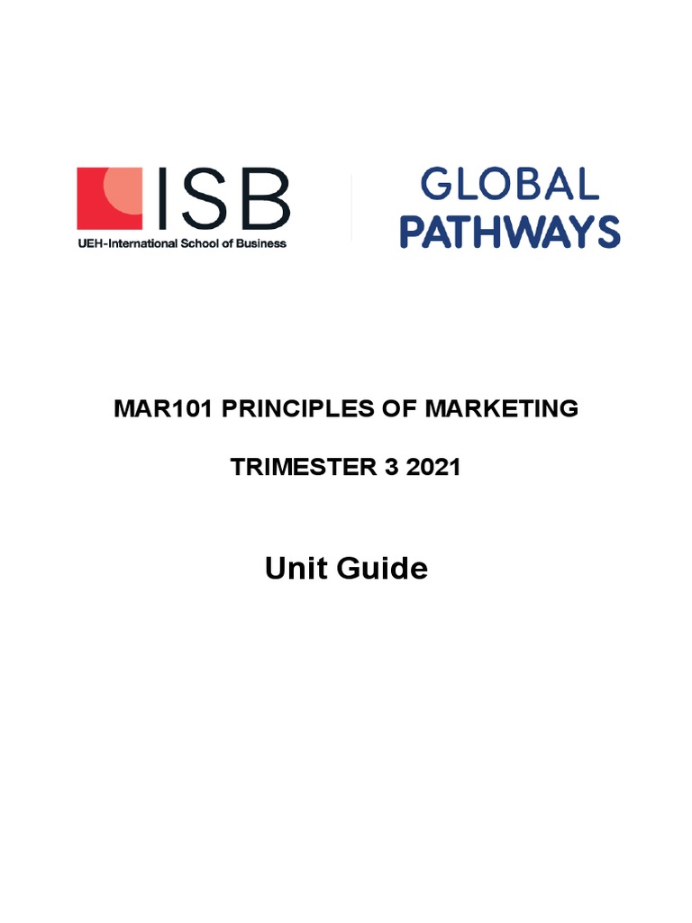 Principles of Marketing - Unit Guide | PDF | Educational Assessment ...