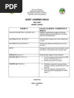 LEAST MASTERED COMPETENCIES Grade 2 | PDF