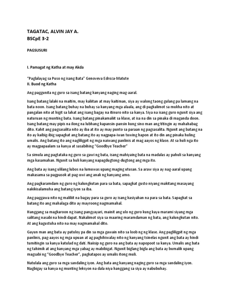 Pagsusuri Sa Panitikan | PDF