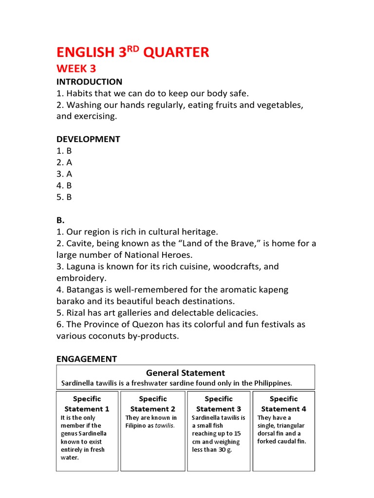 English 3rd Quarter | PDF | Coconut
