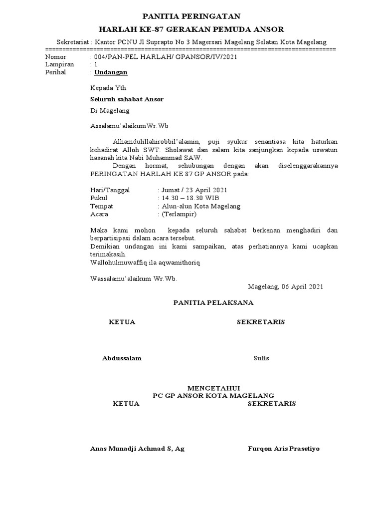 Undangan HARLAH | PDF