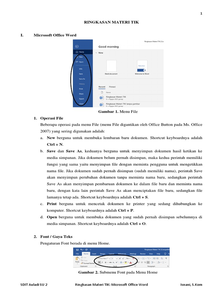 Ringkasan Materi TIK | PDF