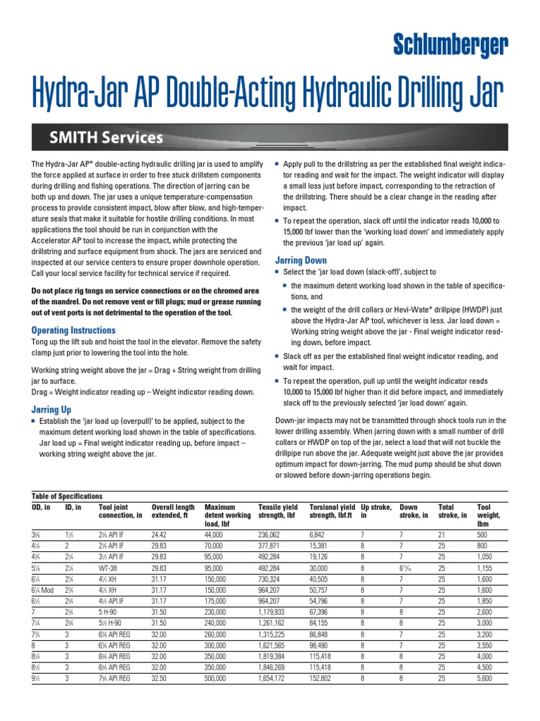 1 - Hydra Jar - Technical Data | PDF | Mechanical Engineering ...