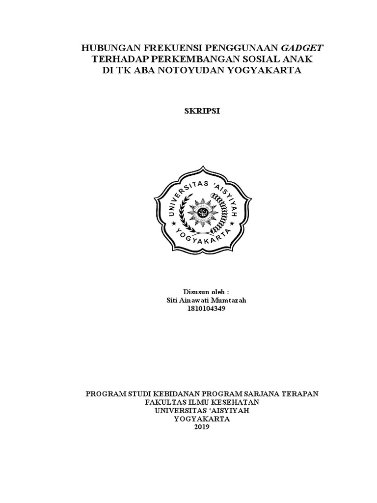 2 Cover Skripsi Bab 1 Bener | PDF | Kesehatan Holistik