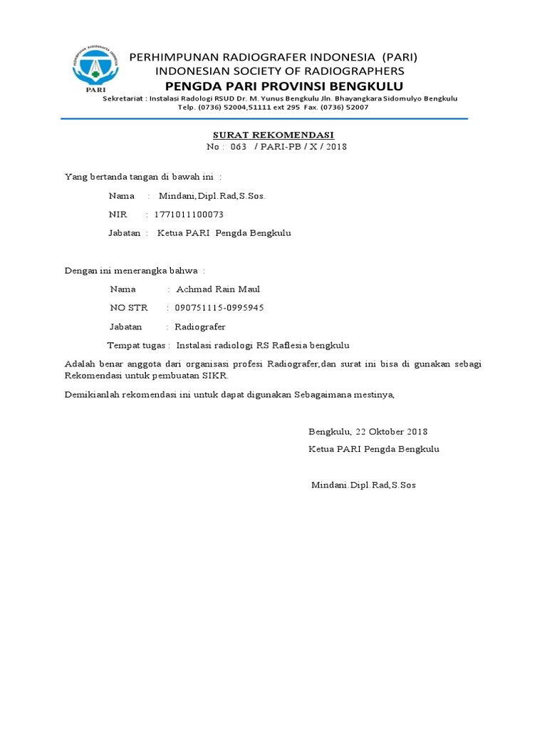 Perhimpunan Radiografer Indonesi1 | PDF