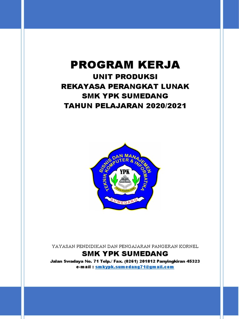 Program Kerja Unit Produksi RPL SMK YPK | PDF | Karier & Perkembangan | Bisnis