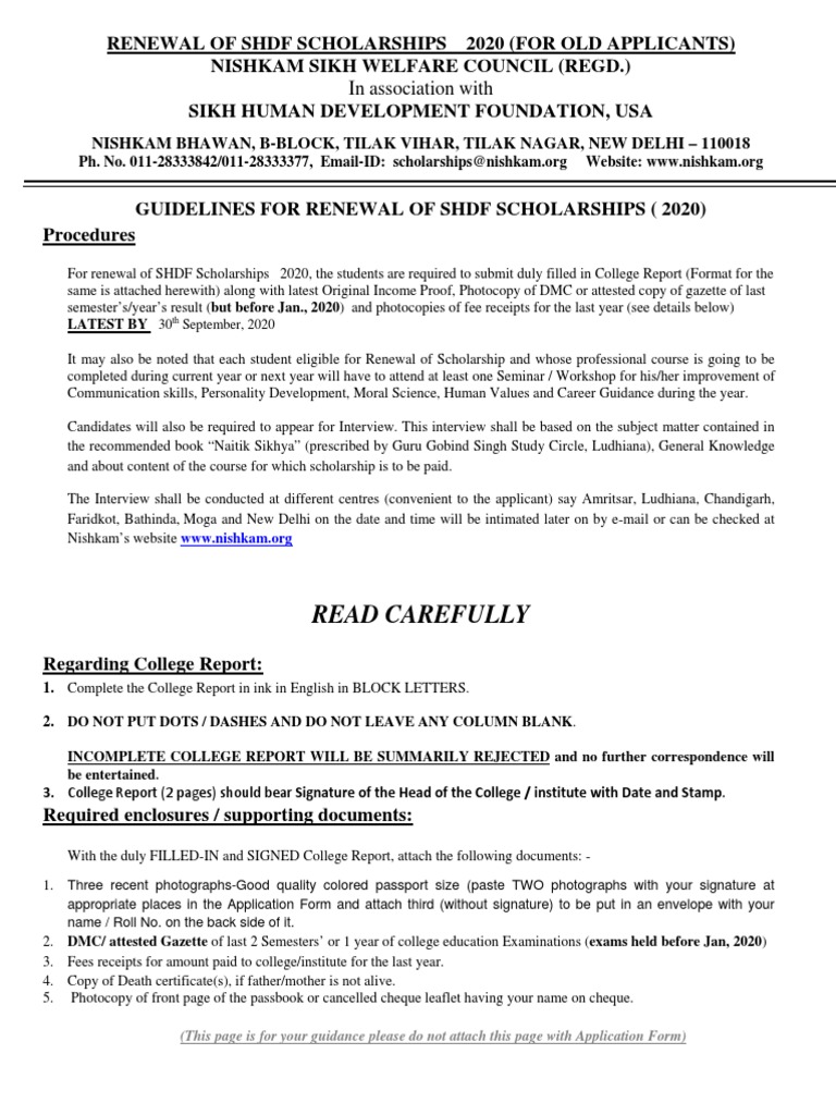 SHDF Application Form For Renewal - 2020-21 | PDF | Affidavit | Notary ...