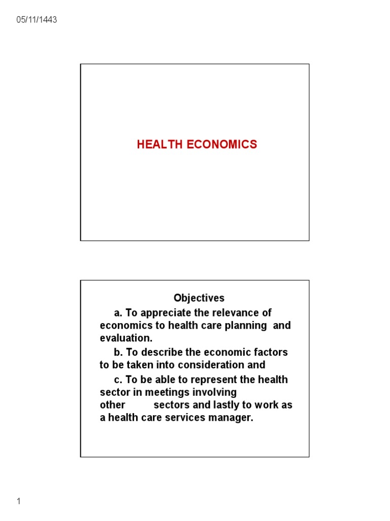 Economic | PDF | Economics | Health Care