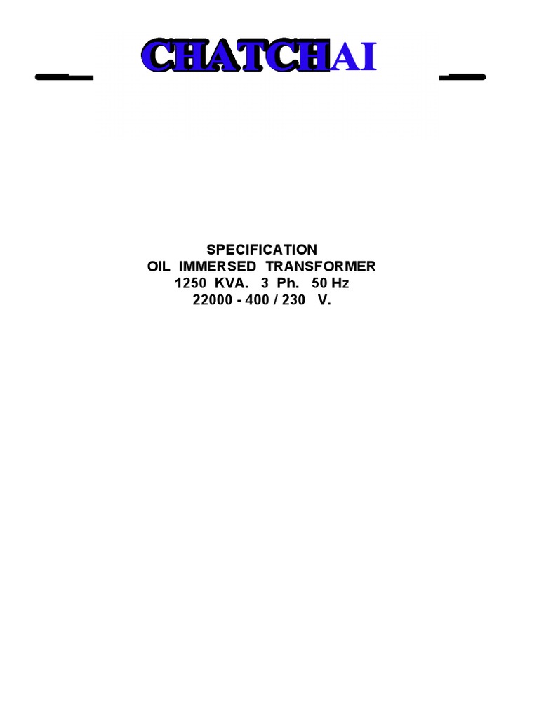 1250 KVA Transformer | PDF | Transformer | Metrology