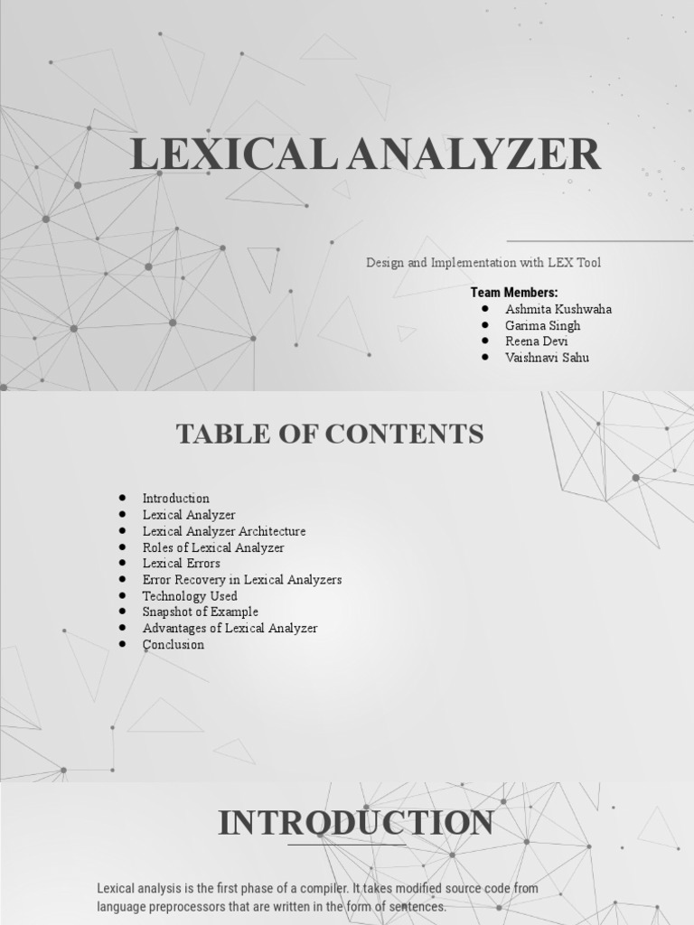 Lexical Analyzer: Design and Implementation With LEX Tool | PDF | Grammar | Computer Programming ...
