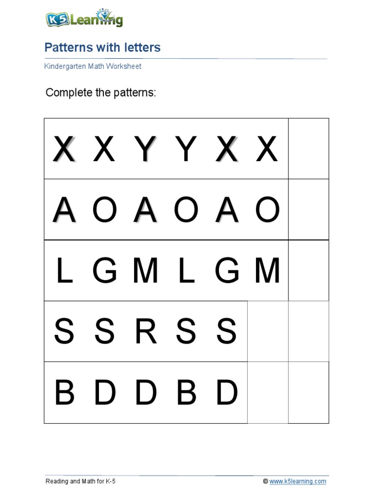 Patterns Letters A | PDF | Teaching Methods & Materials | Wellness