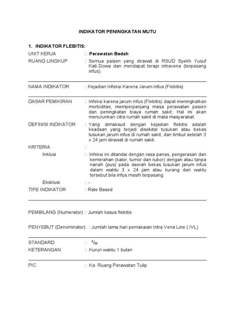 Indikator Flebitis Pdf