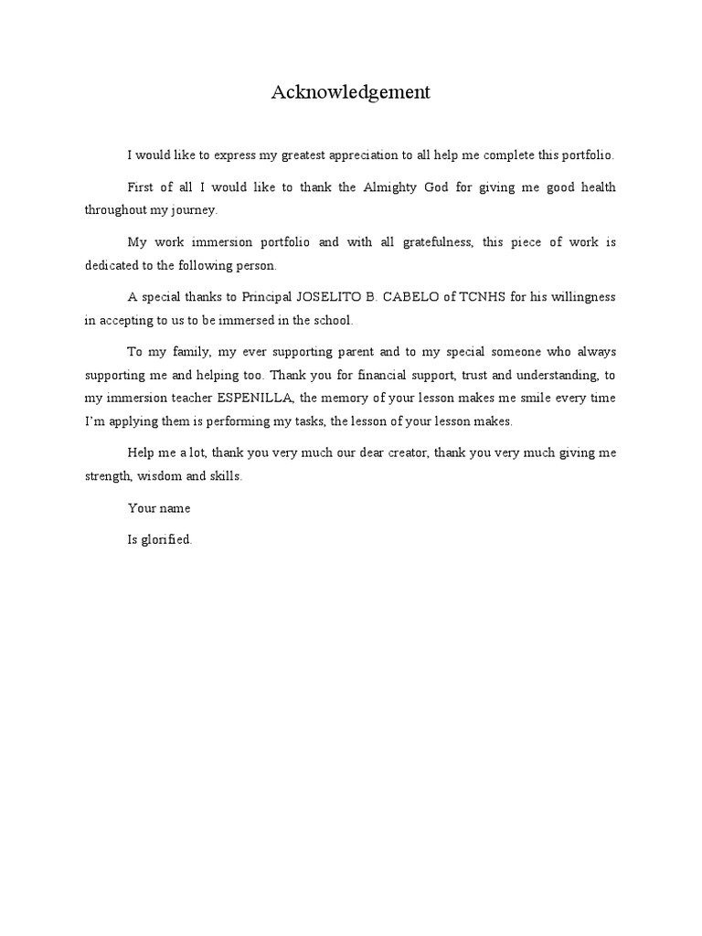 Acknowledgement | PDF | Learning | Behavior Modification