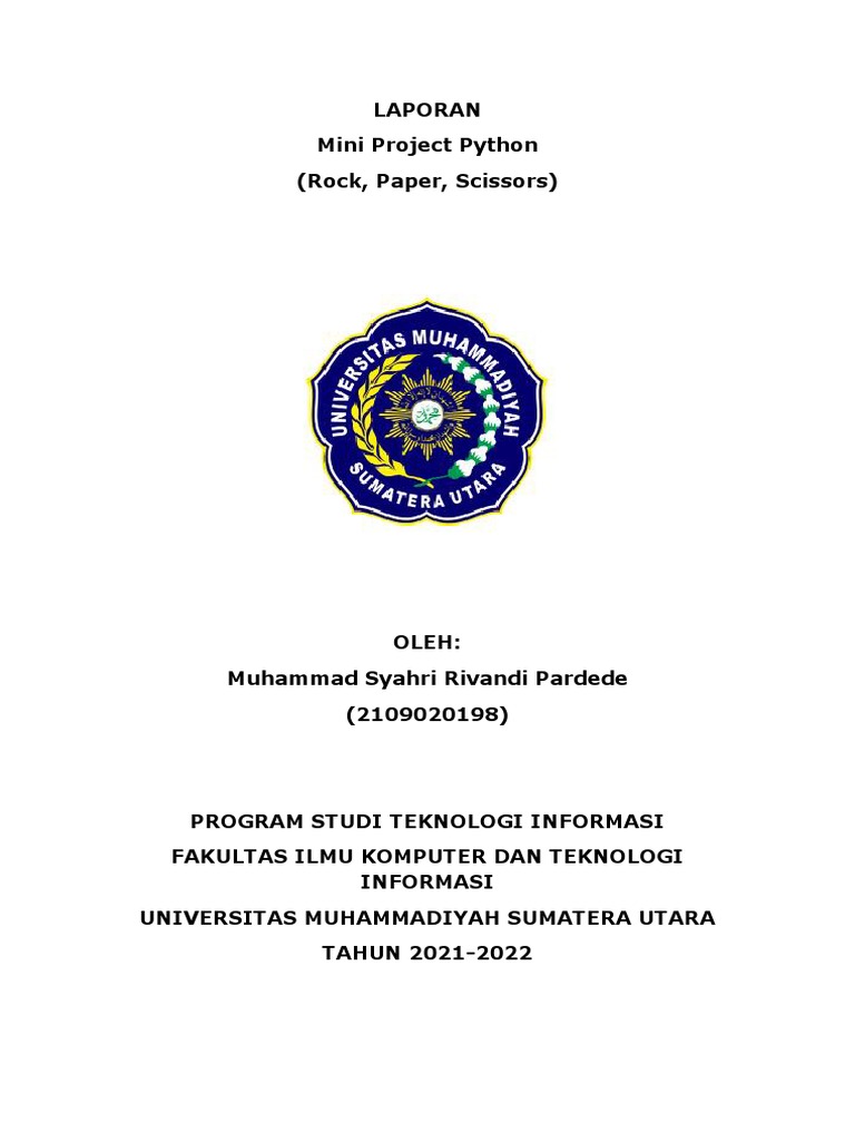 Laporan Rock, Paper, Scissors Algoritma Dan Pemrograman - 2109020198 ...