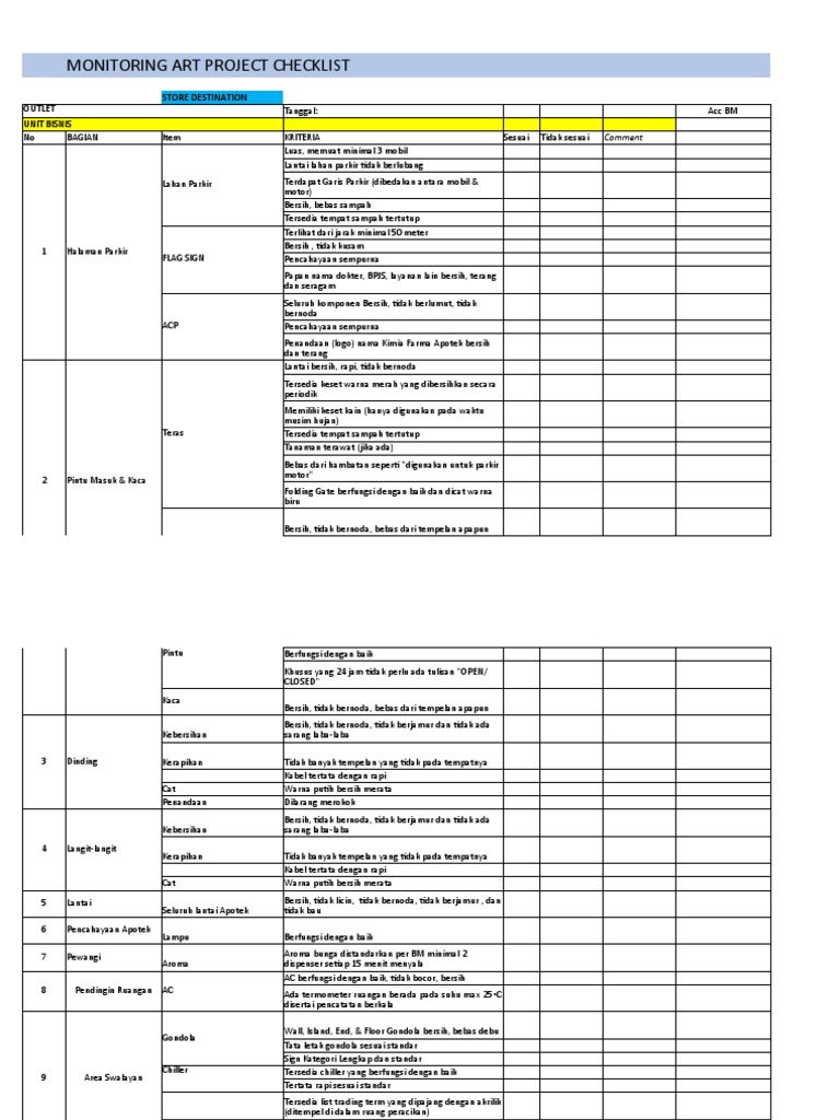 Form Outlet Manager's Daily Checklist | PDF