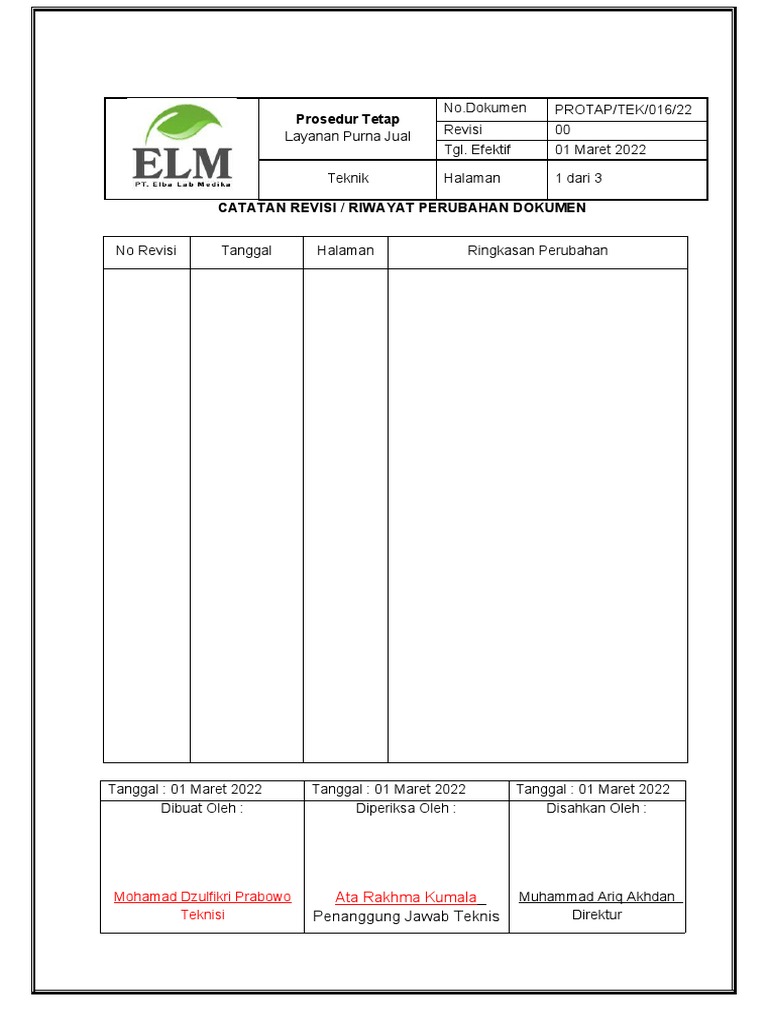 Prosedur Layanan Purna Jual Alat Kesehatan | PDF | Teknologi & Rekayasa