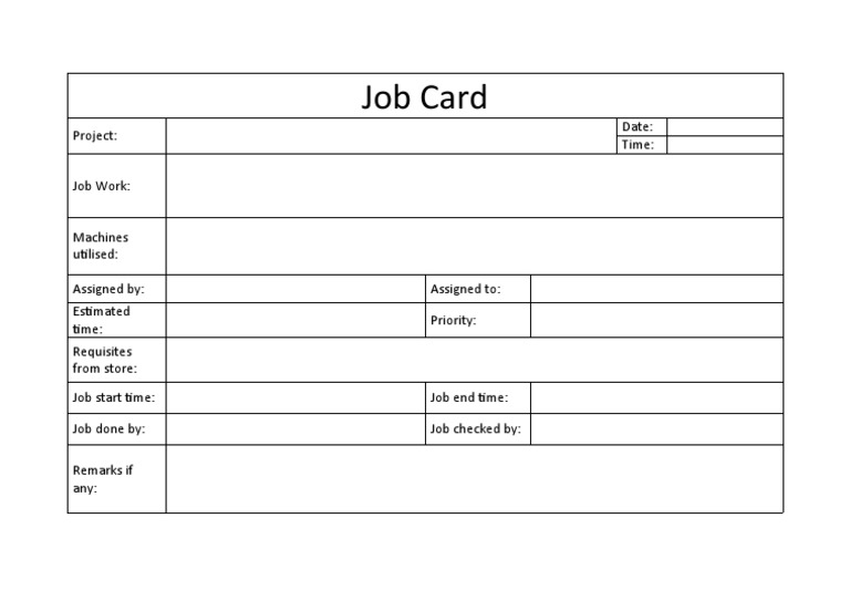 Job card | PDF
