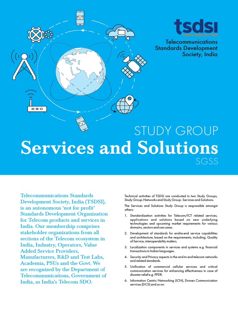 TSDSI Study Group - Services & Solutions Brochure | PDF | Unmanned ...